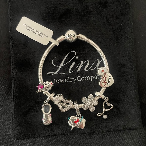 Linx | Jewelry | Linx Snake Chain Bracelet With Nurse Themed Charms 925 ...